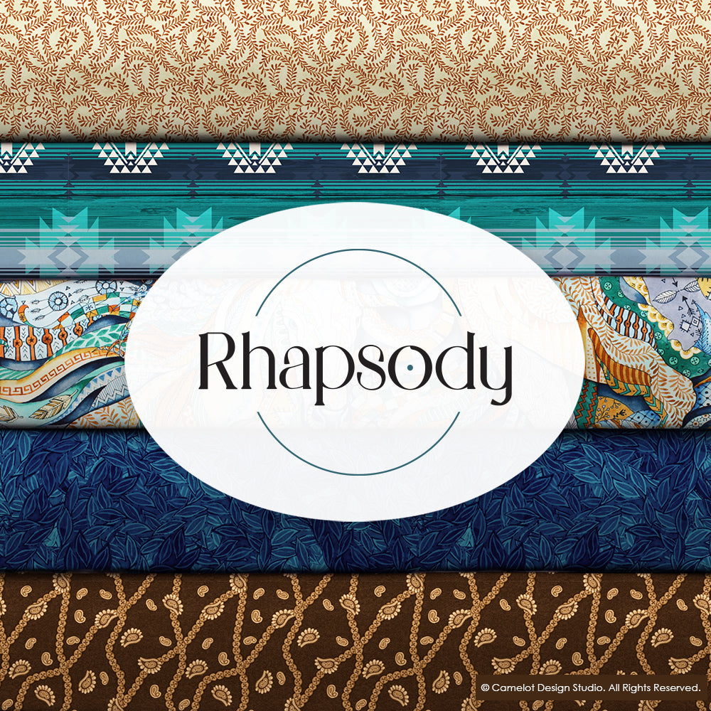 Rhapsody Tumbling Blocks Quilt Kit – Southwest Spirit & Wild Horses (7 – Fabric Geek