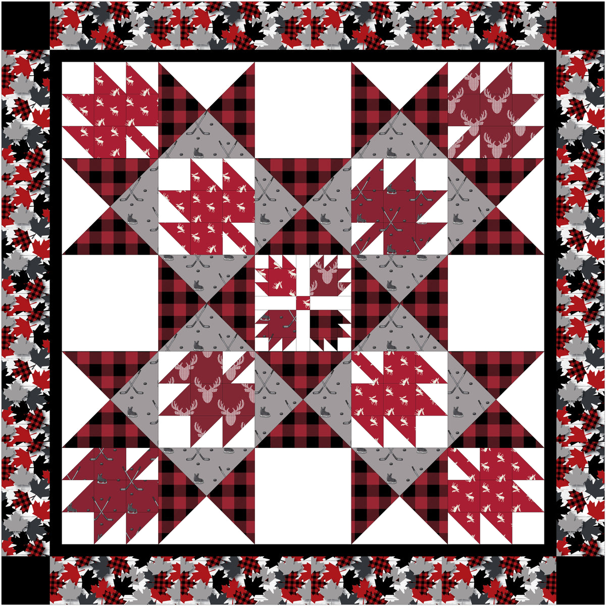 🍁True North Quilt Pattern– 50" x 50" – Featuring North of Ordinary Fab ...
