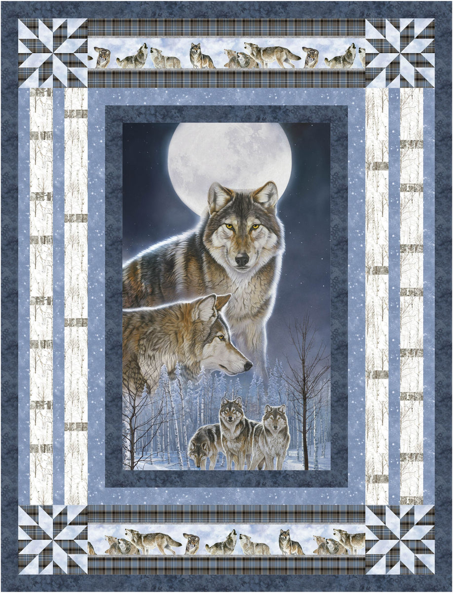 🍁Wild at Heart Wolf Quilt Kit – Featuring a Naturescapes Panel and Coo ...